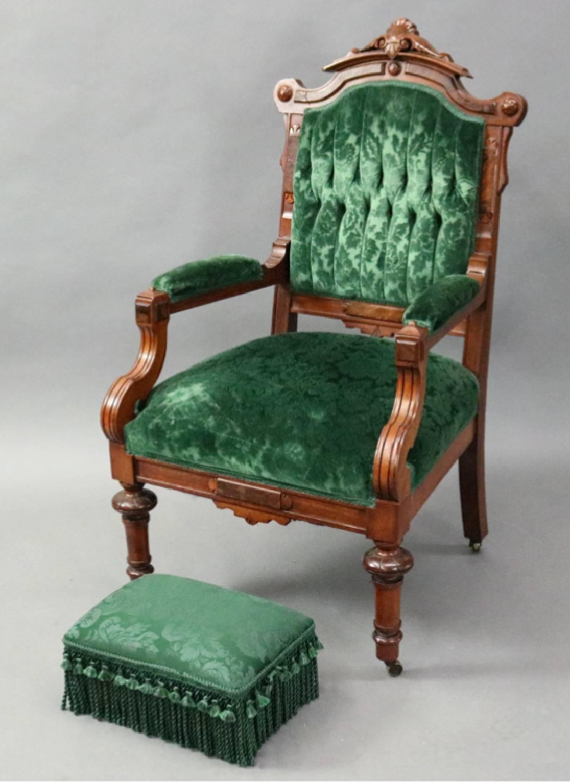 Walnut-framed parlor set, similar to items sold from Pleasant’s ...